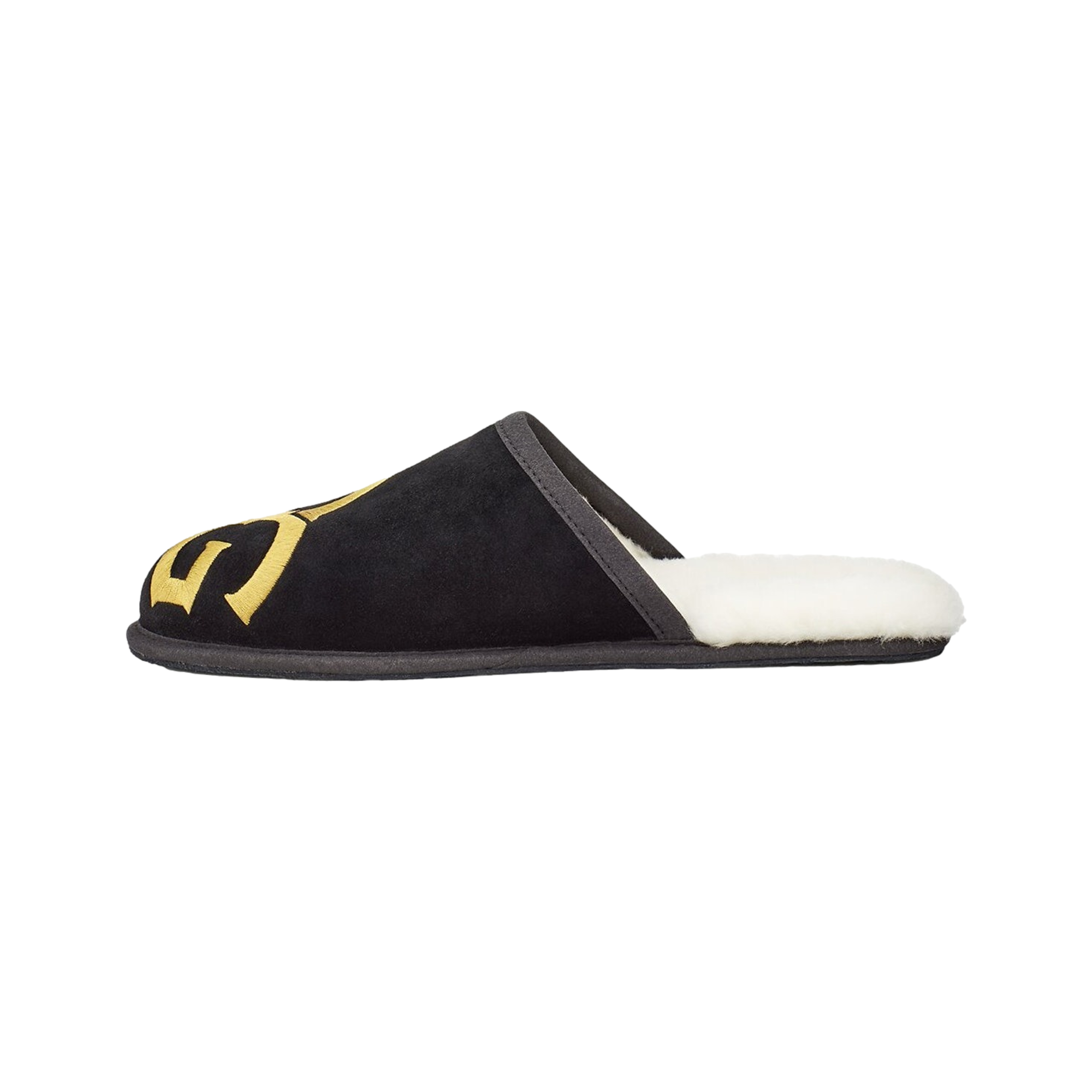 Scuff Logo Black Gold Slipper – WOODstack