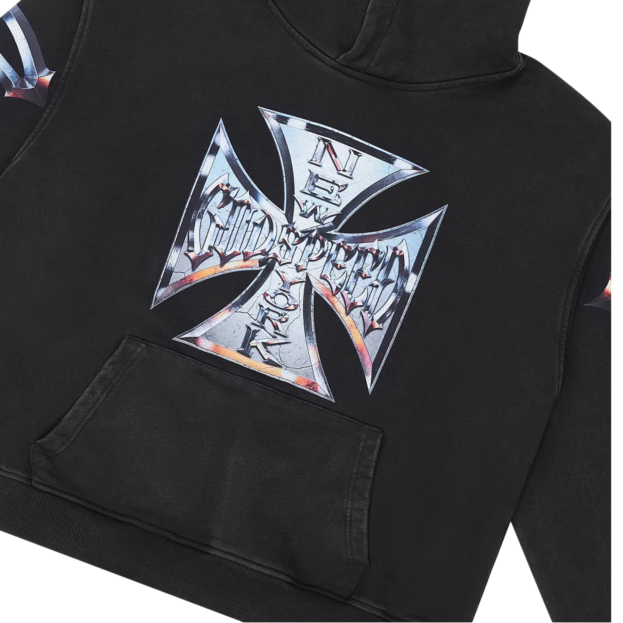 Chrome Motto Black Wash Ny Boom Hoodie – WOODstack